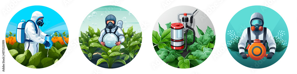 Pesticide clipart collection, symbol, logos, icons isolated on ...