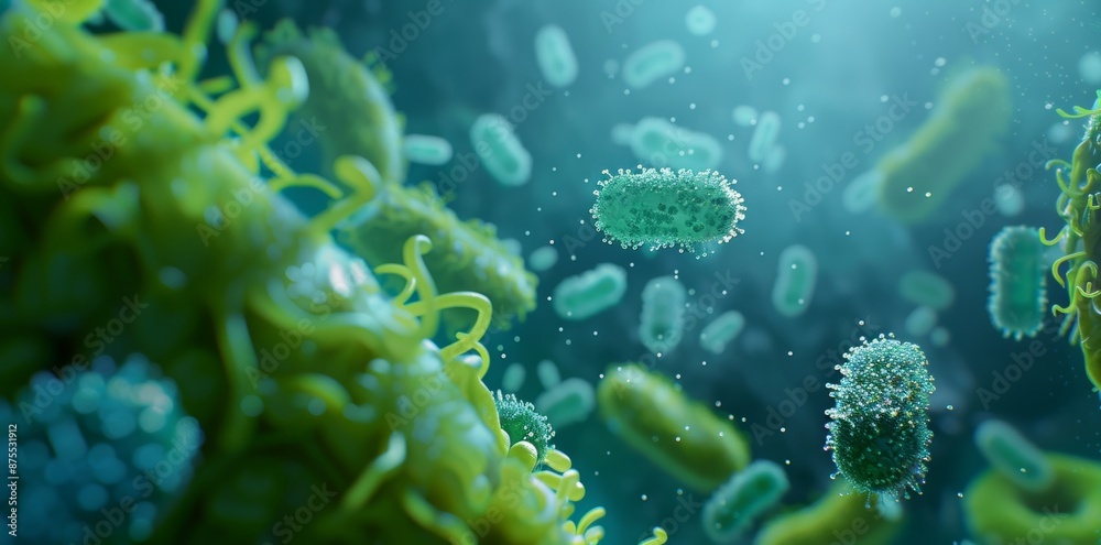 Bacteria fuse together in a science laboratory setting; fusion ...