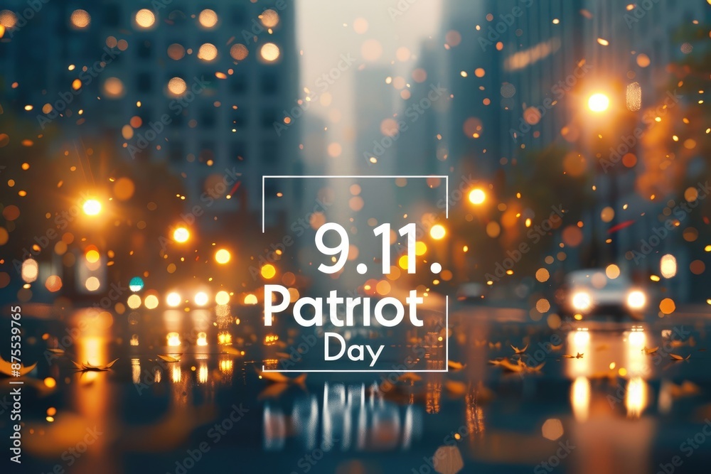 Commemorative visuals: text 9.11. patriot day, dedicated to honoring ...