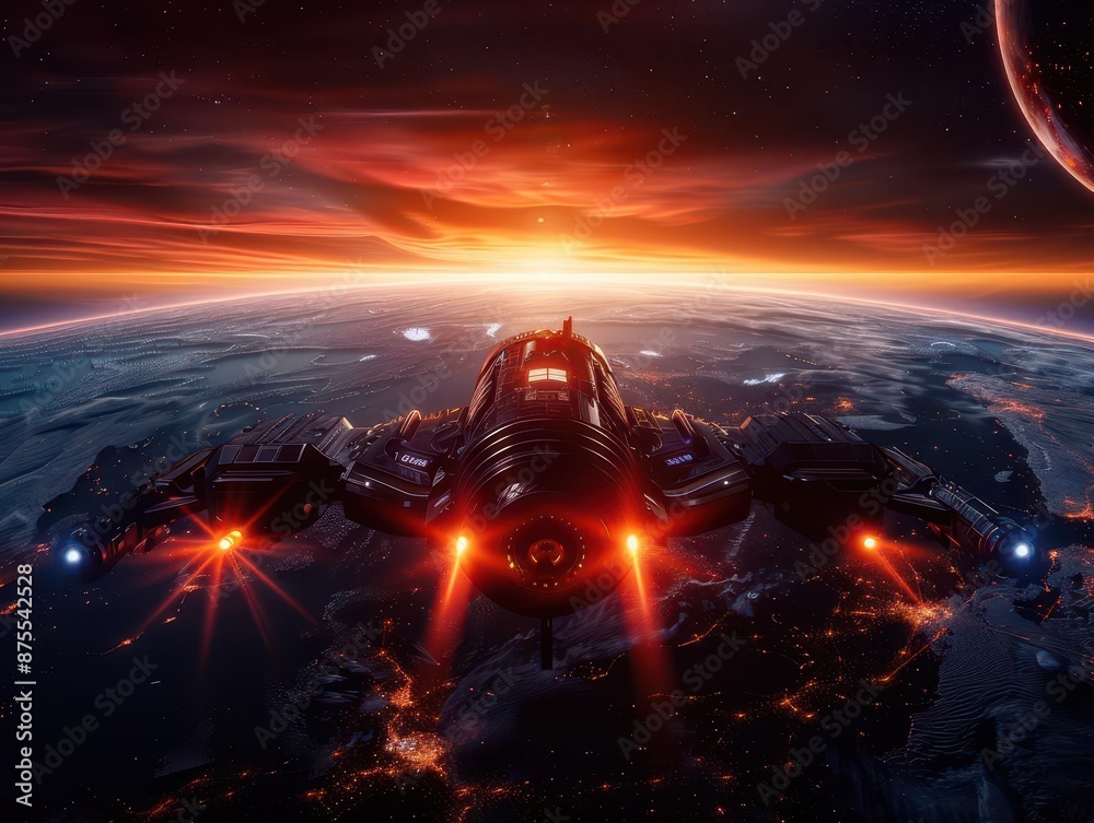 Space exploration journey captured through the lens of a spacecraft ...