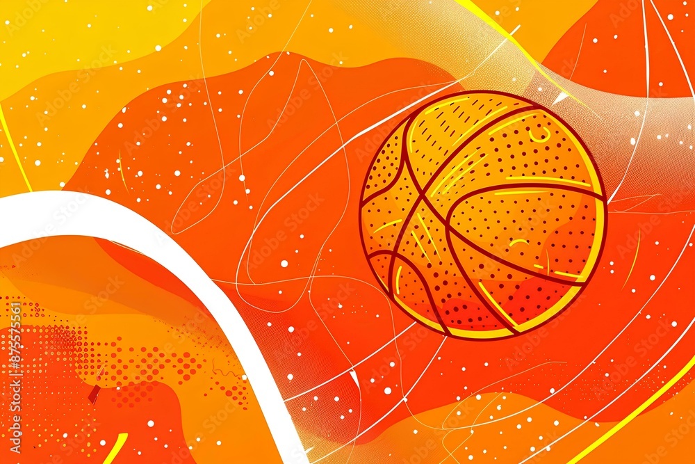 basketball background orange color scheme, simple design, simple lines ...