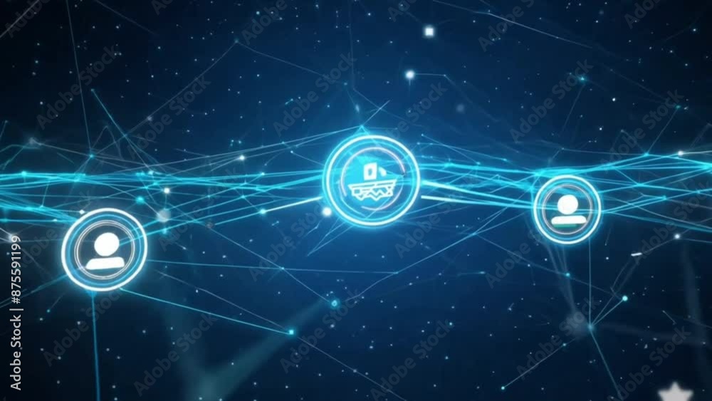 Network connection structure. Big data. Connecting points and lines. Abstract technology ...