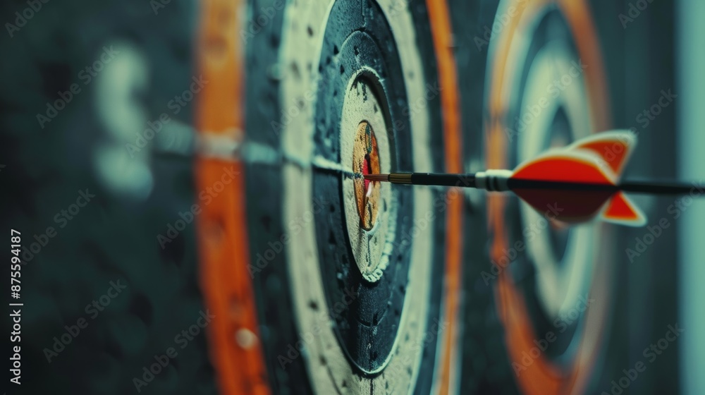 set goals for work. dart aiming at the target center business. goal ...