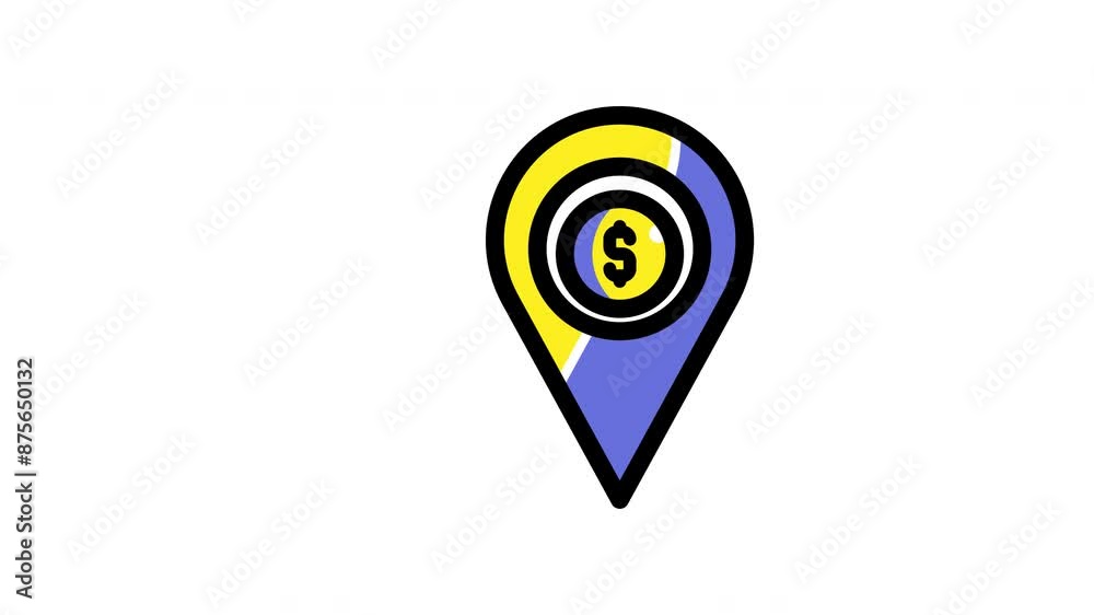 Coin location maps pin with red cross inside. illustrating restricted ...