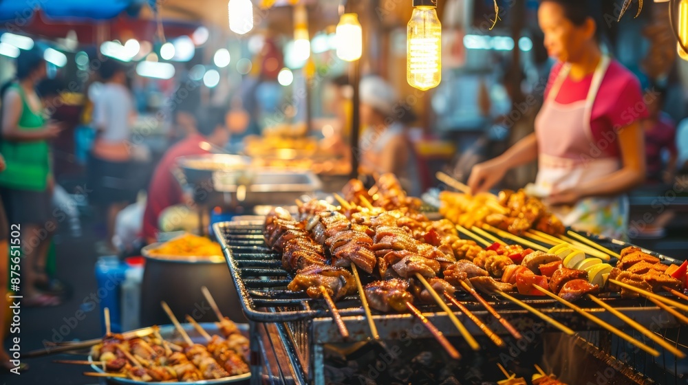 An immersive culinary tour through bustling food markets of a vibrant ...