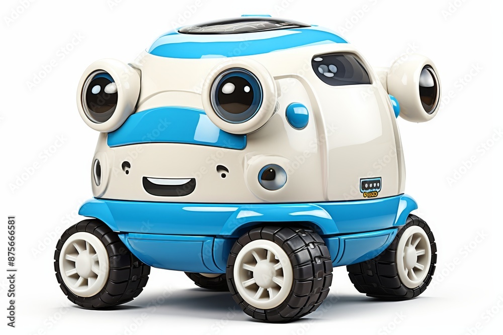 Autonomous ai robot demonstrating autopilot technology by driving an ...