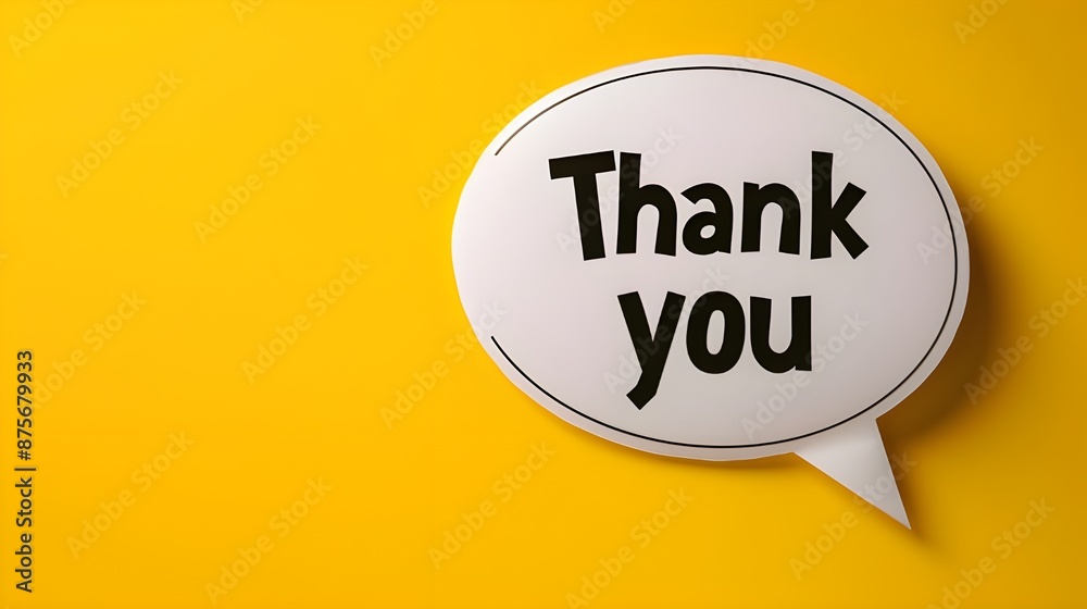 An HD image of a paper speech bubble featuring the phrase "Thank you ...