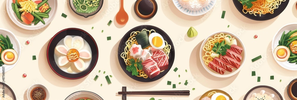 Abstract anime-style inspired traditional Japanese Yuba soup: A ...