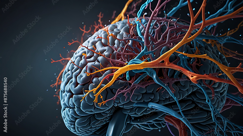 An abstract illustration of neuroplasticity, showing the brain's ...