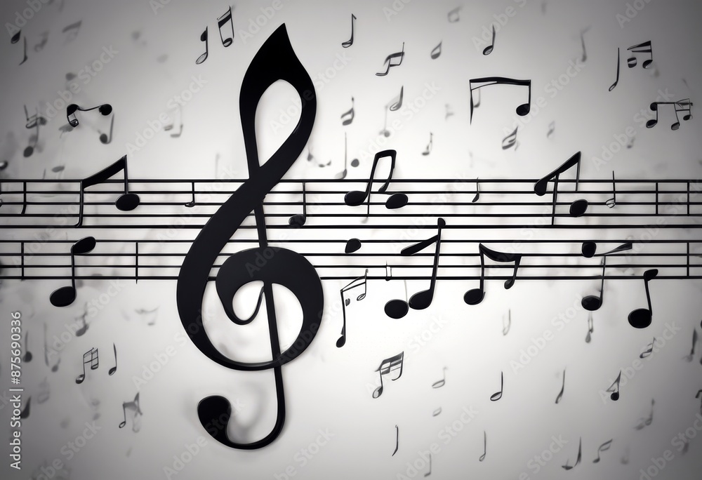 musical notes collection notations rounded set symbols abstract row ...