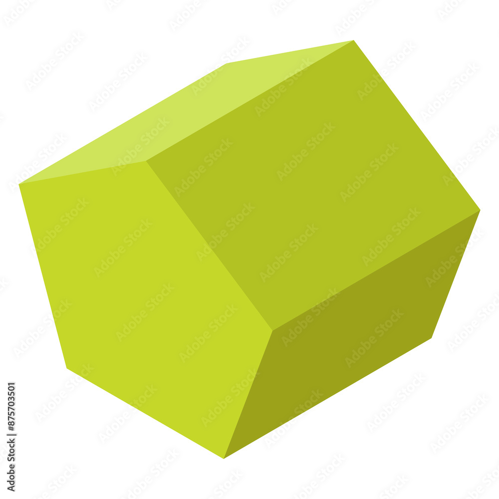 Pentagonal prism vector illustration, 5 sided prism basic 3d geometric ...