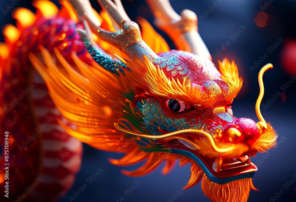 symbol newyear year 2024 card happy gold festival signs chinese red ...