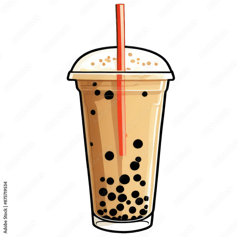 Boba Cartoon Illustration PNG, Transparent Background, Cute Boba ...