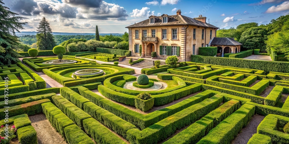 Beautiful mansion with a maze-like garden, mansion, estate, luxury ...