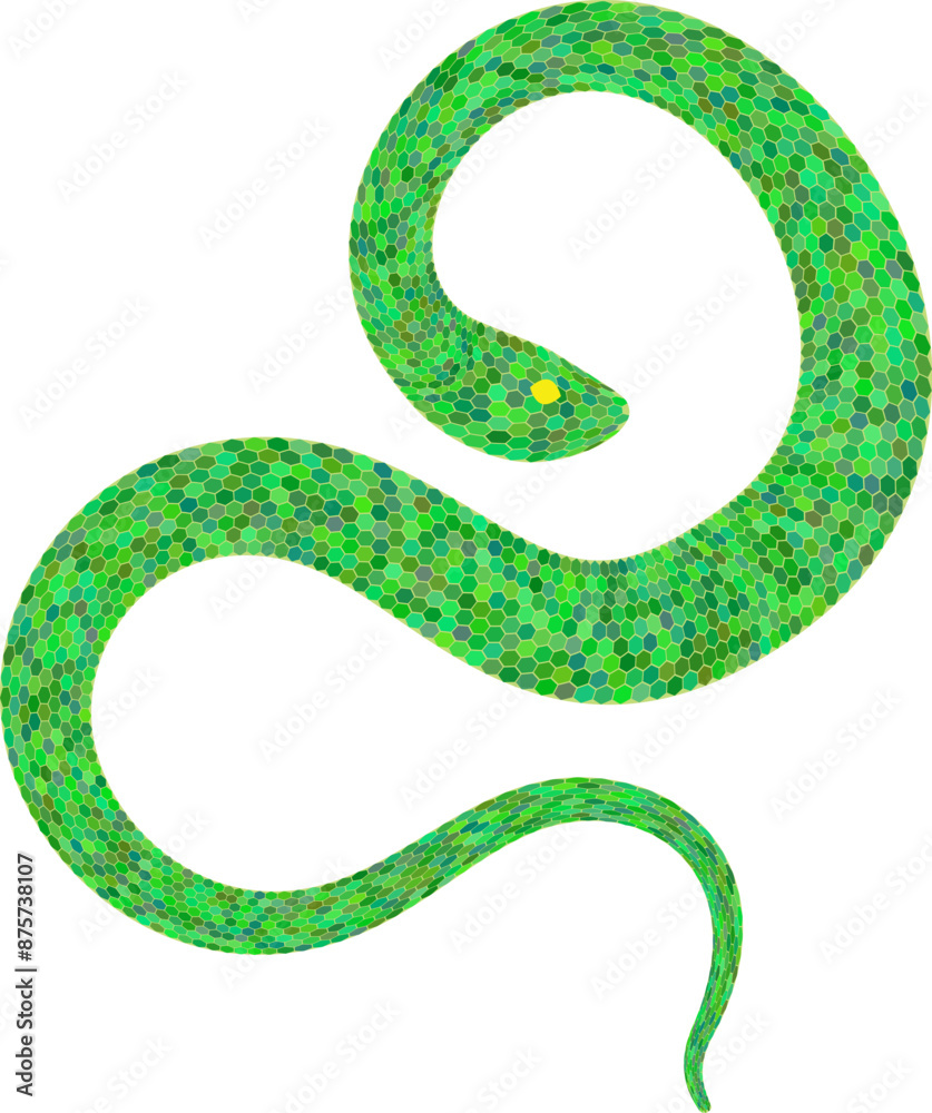 Abstract green snake. Stylized wriggling snake of green color. Abstract ...