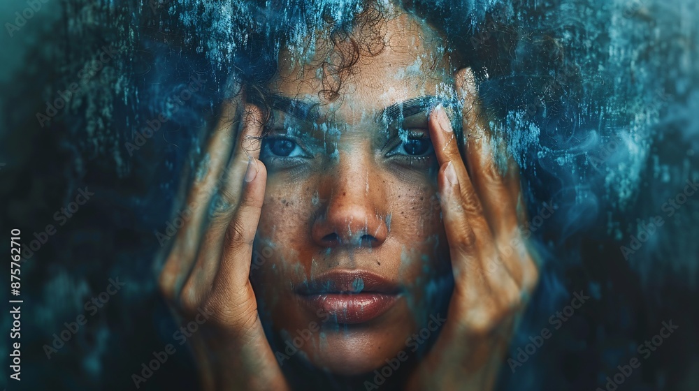 A compassionate gesture aids a tearful lady in overcoming emotional ...