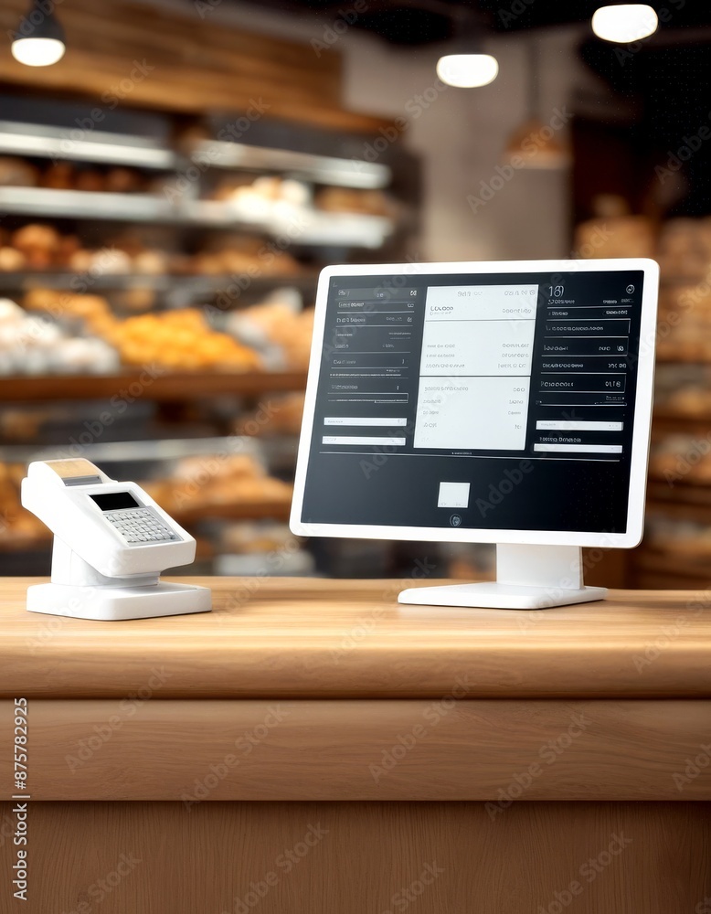 touchscreen eco bakery cozy monitor display background white luxury ...