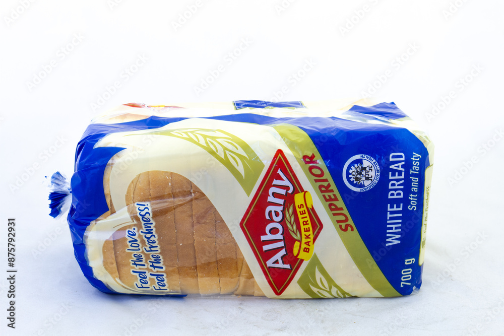 Johannesburg, South Africa - a loaf of white sliced bread from Albany ...