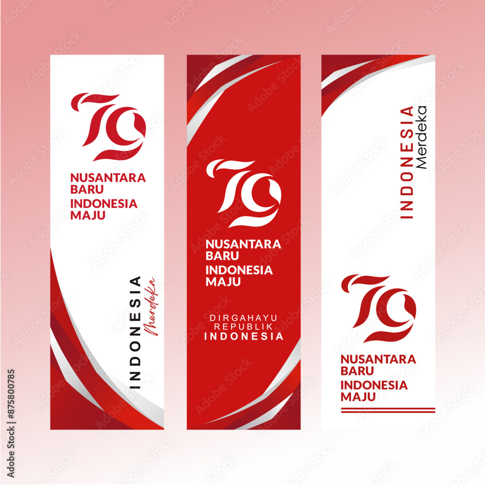 Exclusive 79th Independence Day of Indonesia Vertical Banner Set with ...