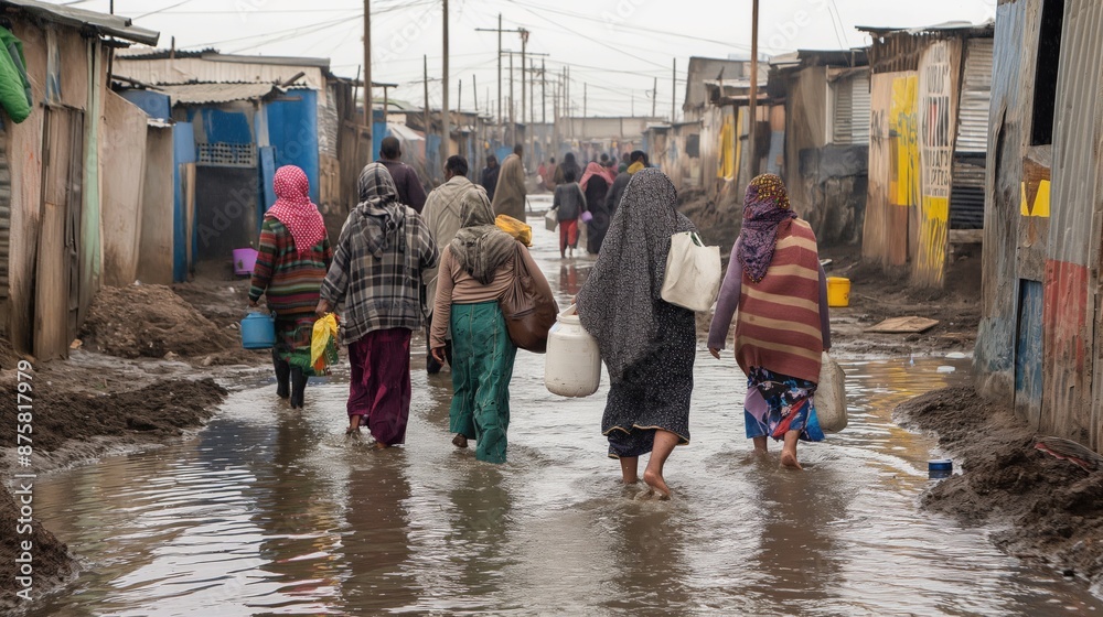 Community rebuilding after a political conflict, showing resilience and ...