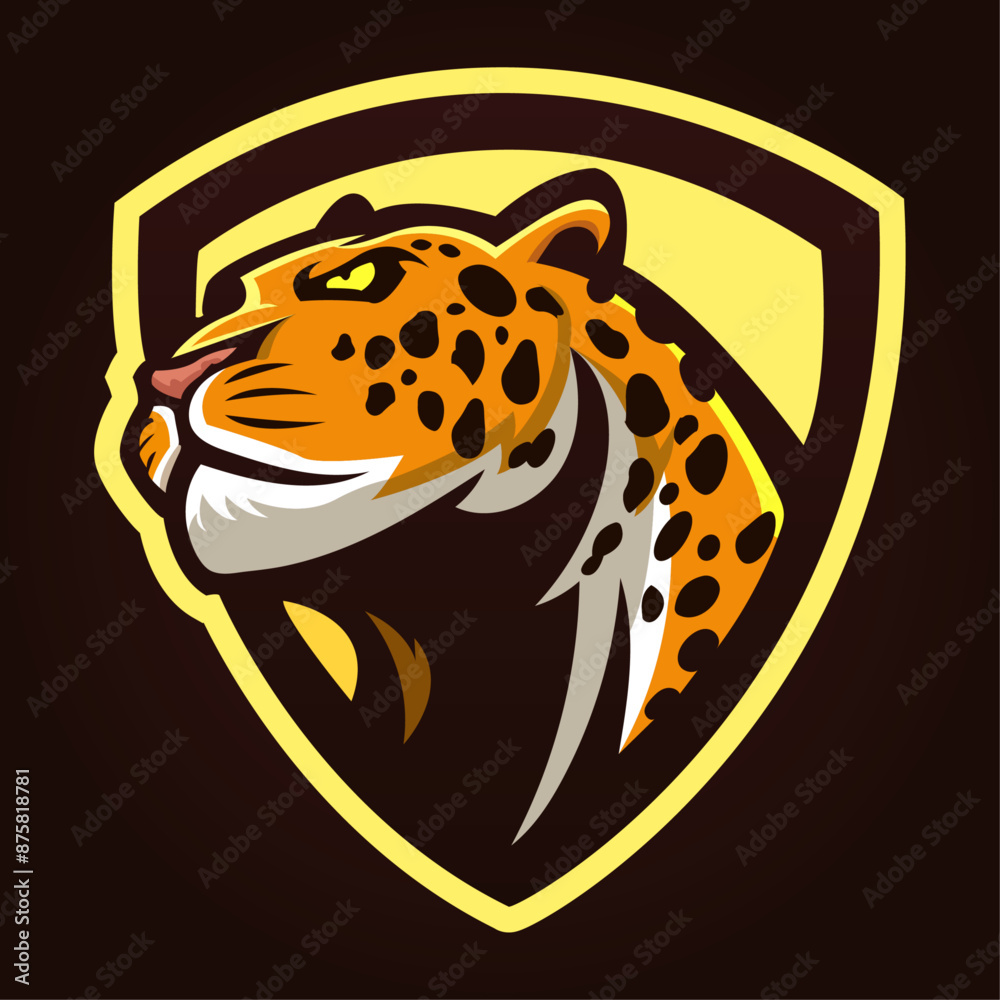 Leopards head logo for the ice hockey team logo. vector illustration ...