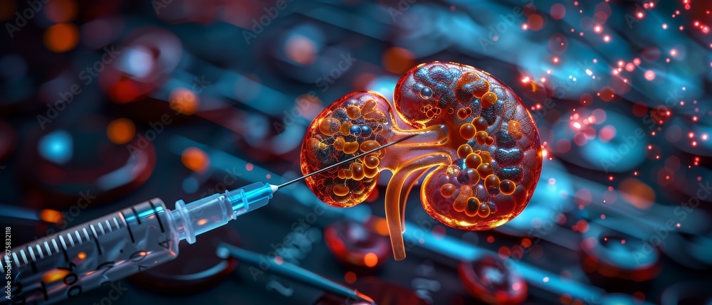 Explore renal biology with a 3D kidney anatomy illustration featuring ...