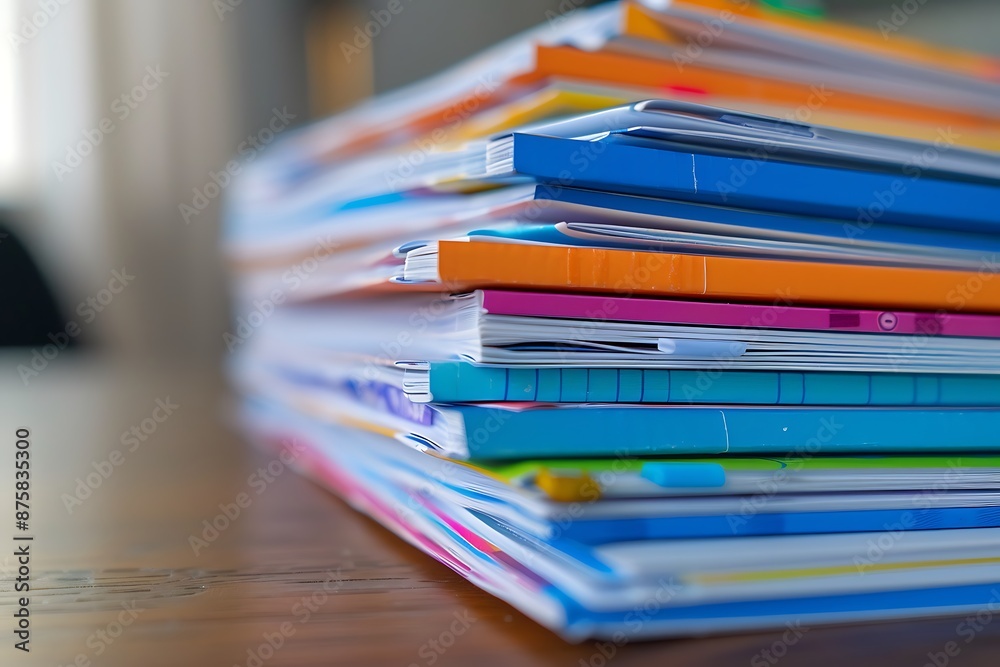 A neat stack of worksheets and handouts prepared for the first day of ...