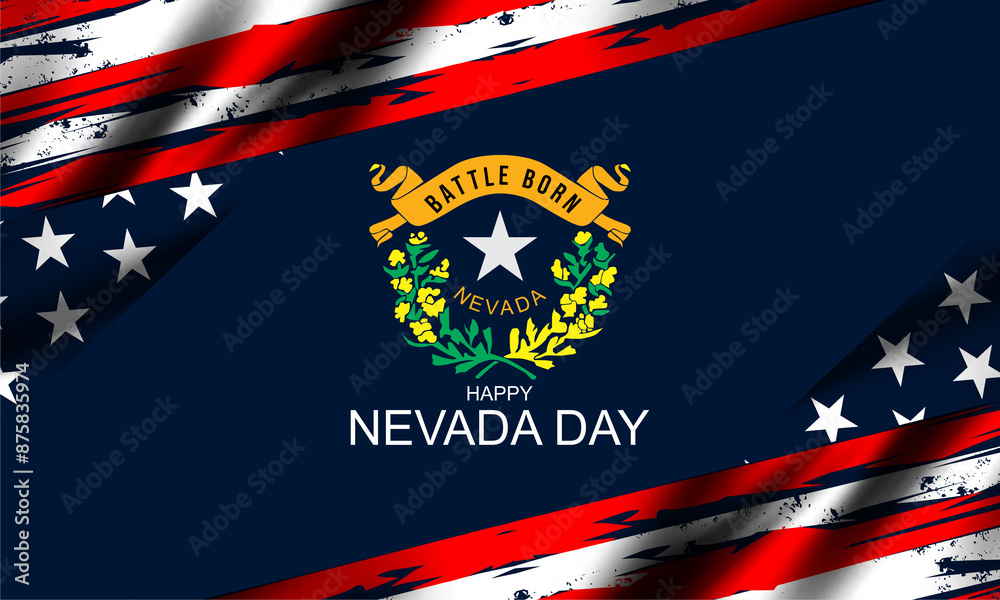 Battle Born Flag. Happy Nevada Day with US flag. Celebration for Nevada ...