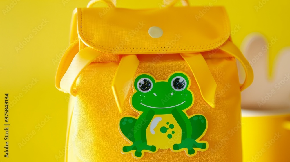 Yellow frog backpack for kids. Adorable yellow backpack with a cute ...