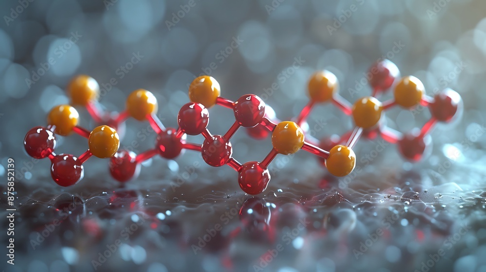 **Glycerol molecular structure with hydroxyl bonds on screen in air ...