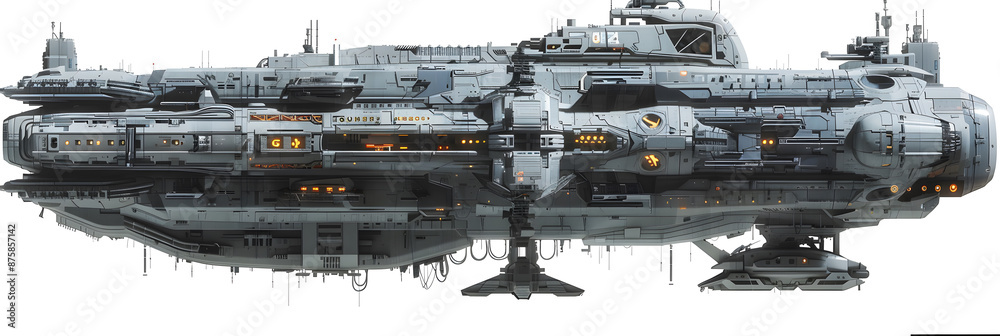 Sci-fi battle cruiser, spaceship, battleship or gunship ink, and ...
