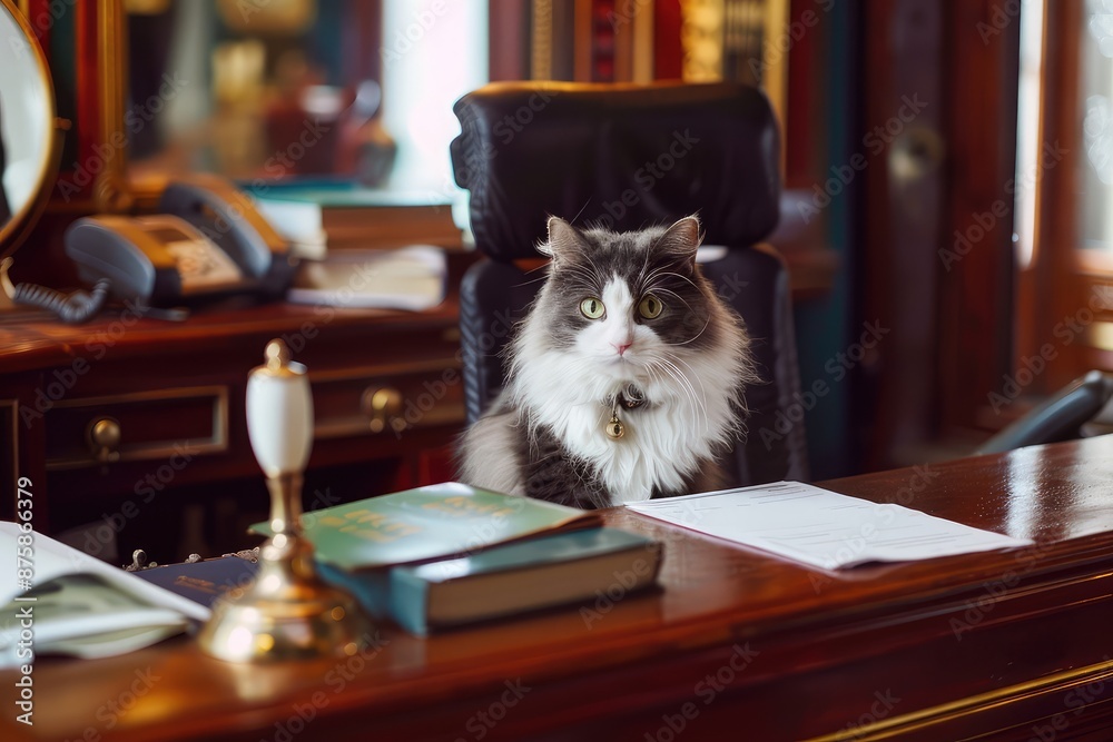 Cat Working as Receptionist, Reception Desk Cats, Friendly Hotel Cat ...