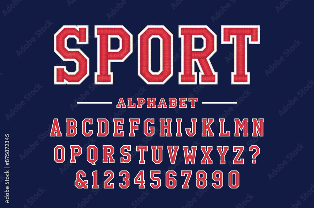 Classic college font. Vintage sport font in American style for football ...