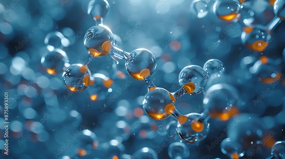 **Molecular structure of hydrogen peroxide with all bonds on screen in ...