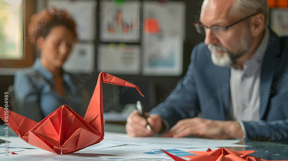 Risk Management: A Japanese risk management expert presenting a ...