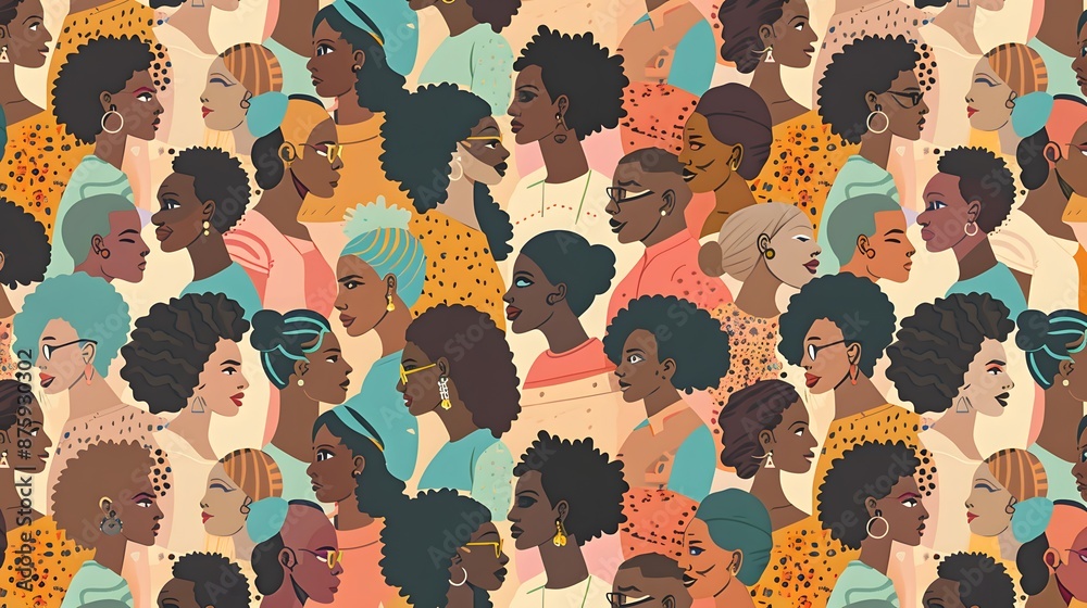 Ilustration of the silhouettes of various black people from differrent ...