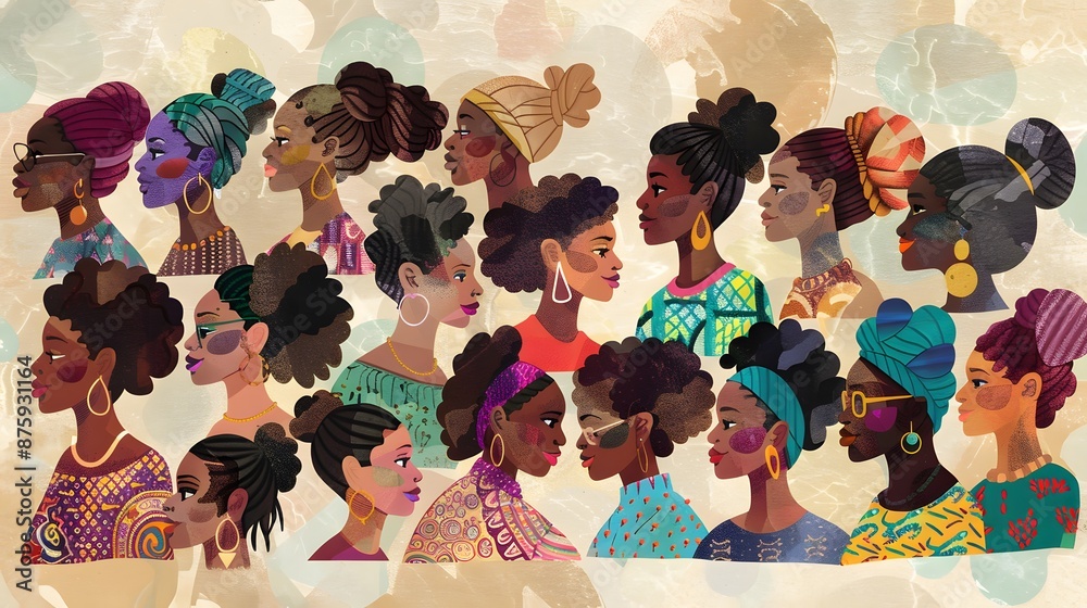 Ilustration of the silhouettes of various black people from differrent ...
