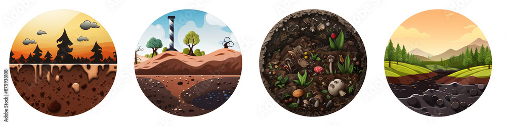 Soil Pollution clipart collection, symbol, logos, icons isolated on ...