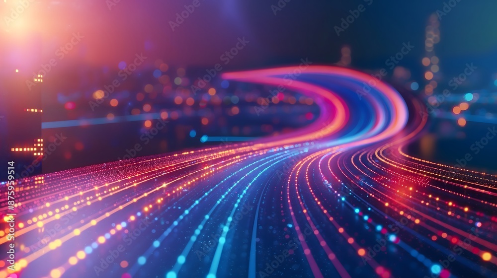 Dreamy laser, light and shadow, technology wave, light wave, color ...