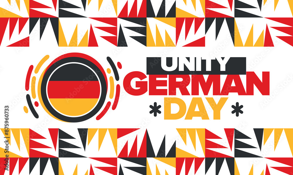 German Unity Day. Happy national holiday of unity, freedom and ...