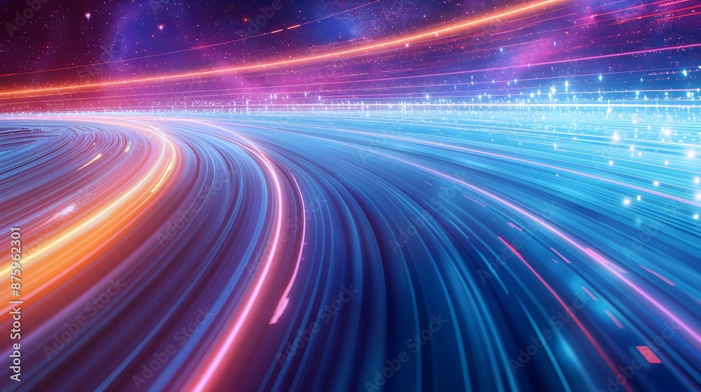 Dreamy laser, light and shadow, technology wave, light wave, color ...