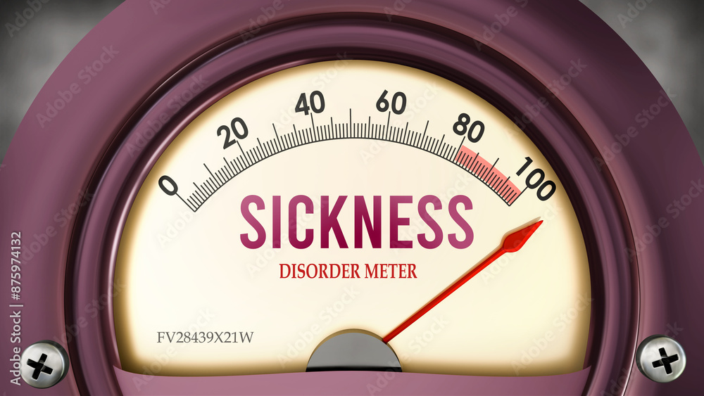 Sickness and Disorder Meter that is hitting a full scale, showing a ...