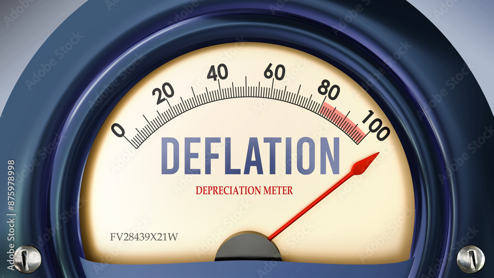 Plakát Deflation and Depreciation Meter that is hitting a full scale ...