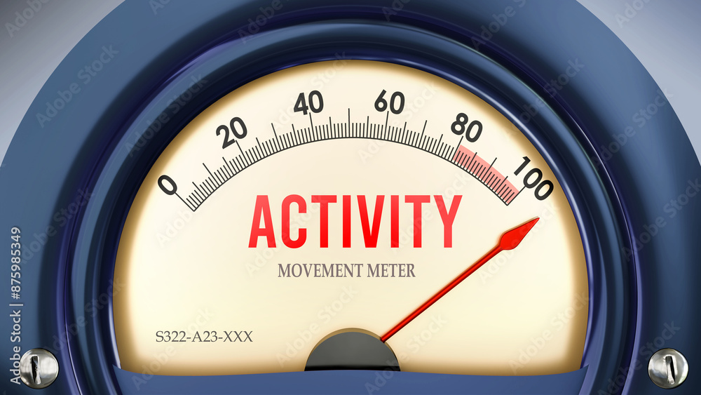 Activity and Movement Meter that is hitting a full scale, showing a ...