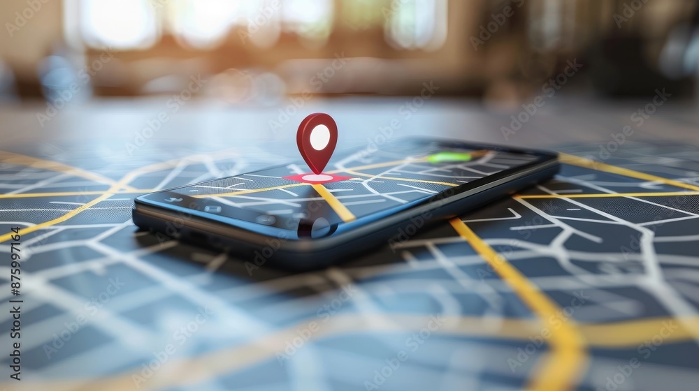 Geofencing in action: Digital map with defined virtual boundaries, a ...