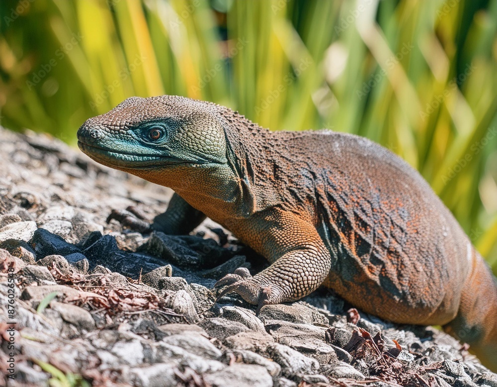 Tuatara, also known as the living fossil, is a native reptile Stock ...