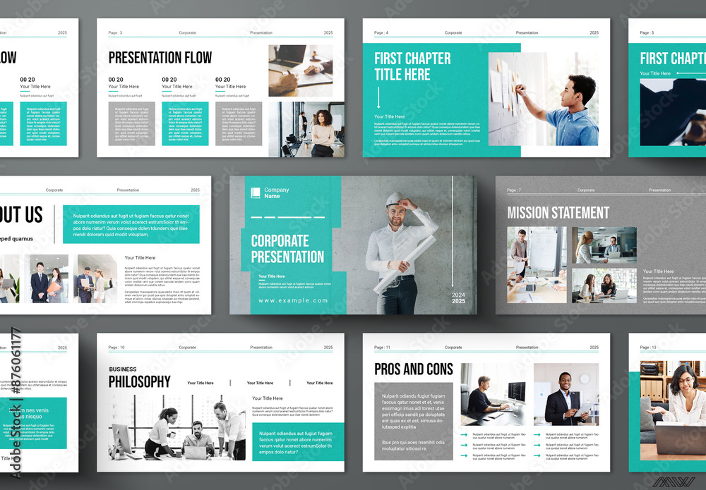 Corporate Presentation Layout Stock Template | Adobe Stock