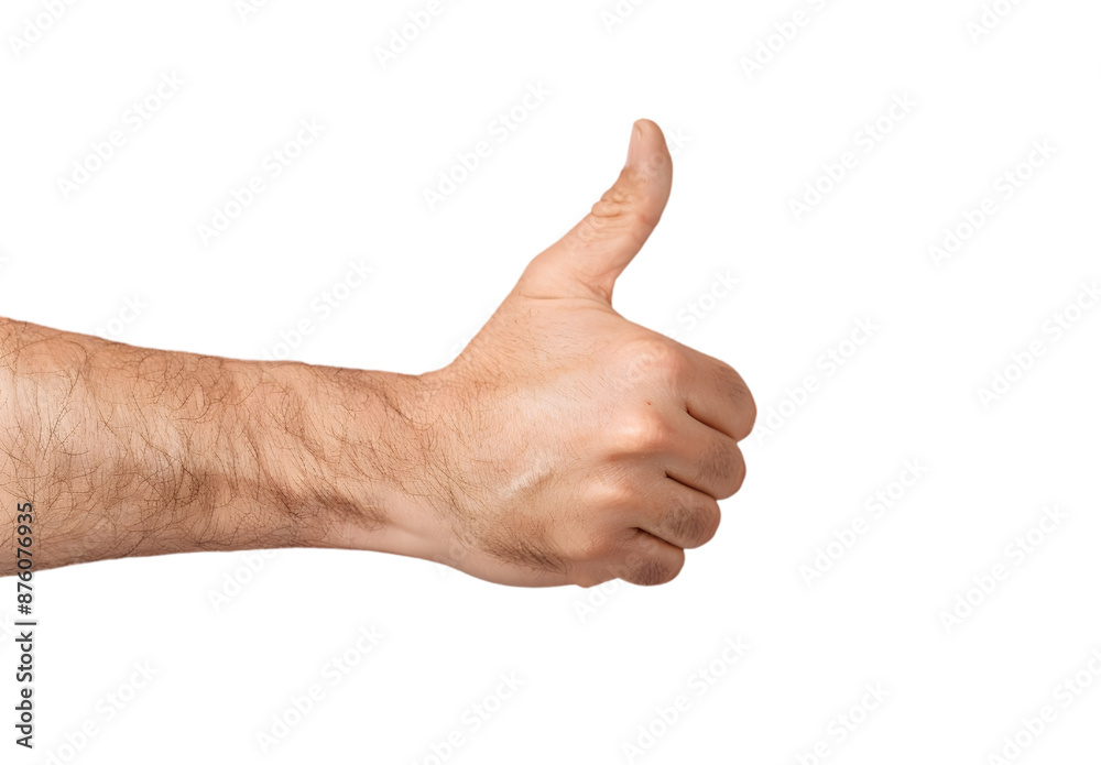 Thumbs up male hand gesture transparent background - G enerative ai ...
