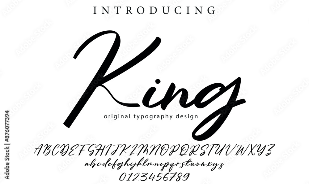 King Font Stylish brush painted an uppercase vector letters, alphabet ...