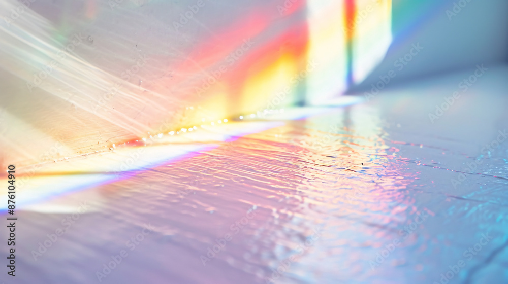 A blurred rainbow light refraction texture overlay effect, ideal for ...